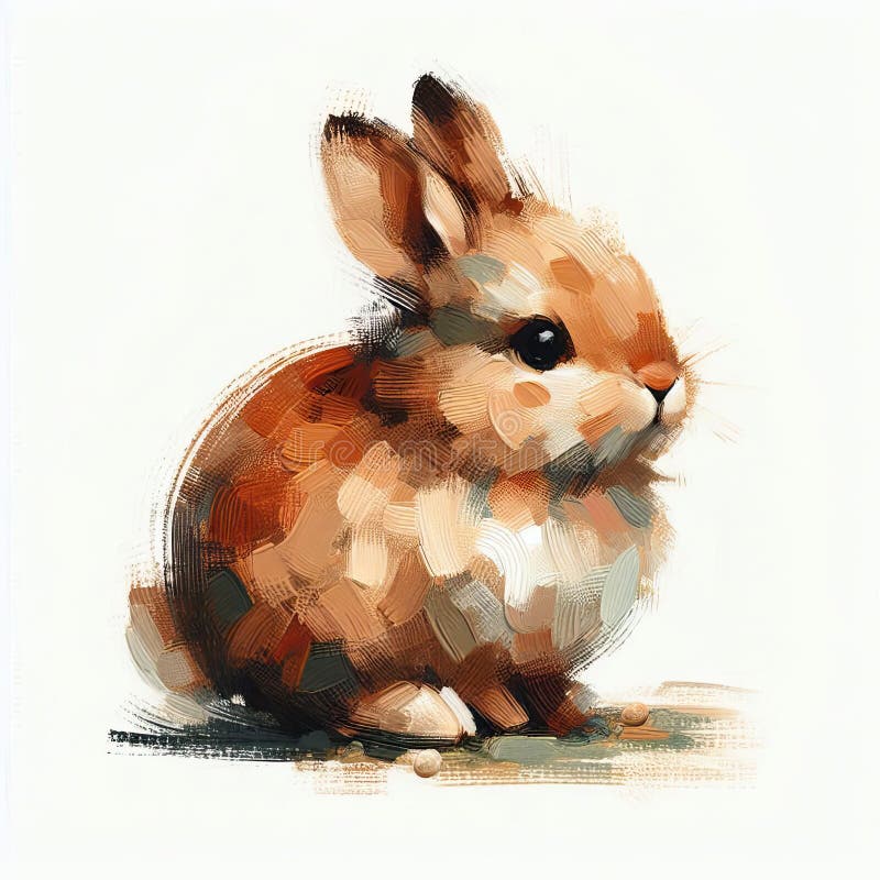 Expressive Bunny Illustration with Bold Strokes Stock Illustration ...