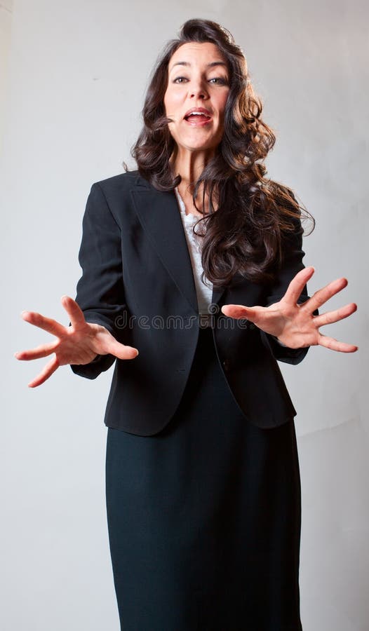 An Expressive Business Woman Explaining Stock Photo - Image of portrait ...