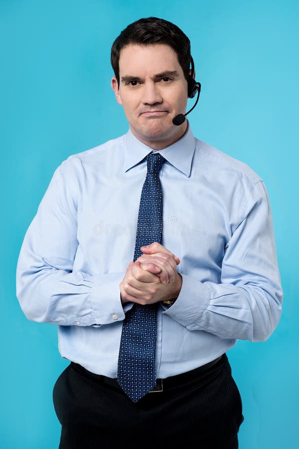 Expressive Call Center Executive Stock Image - Image of professional ...