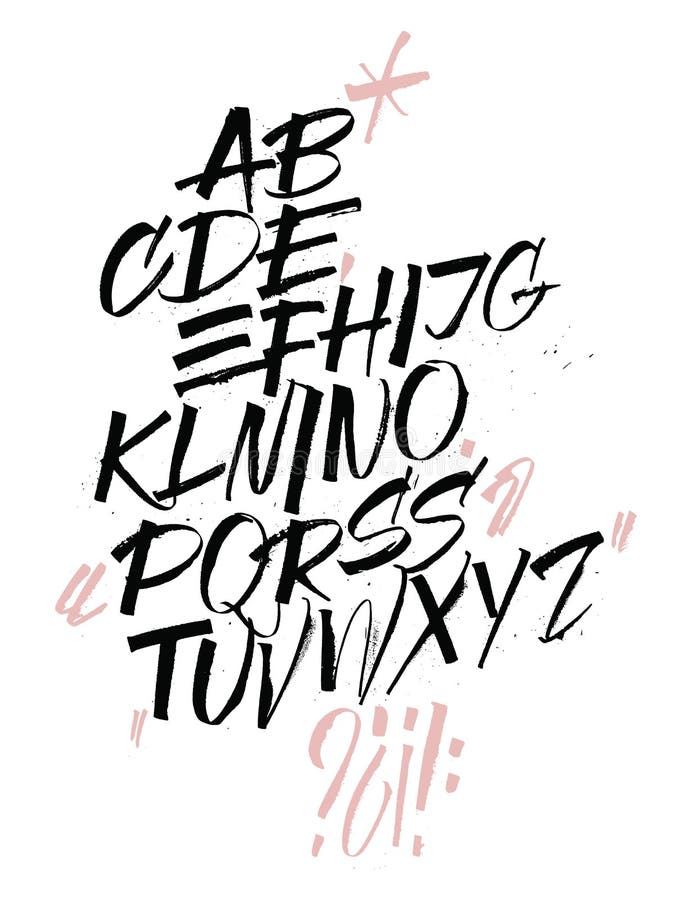 Expressive Calligraphic Script. Capital Letters. Stock Vector ...