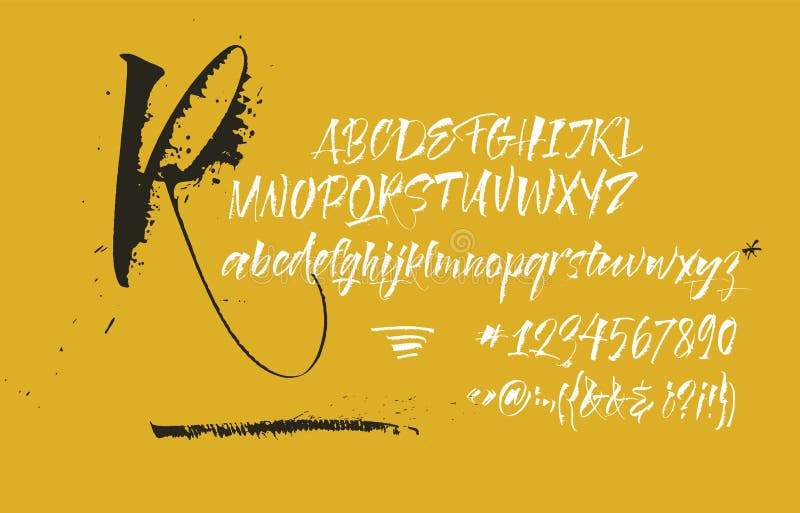 Expressive Calligraphic Script. Capital Letters. Stock Vector ...