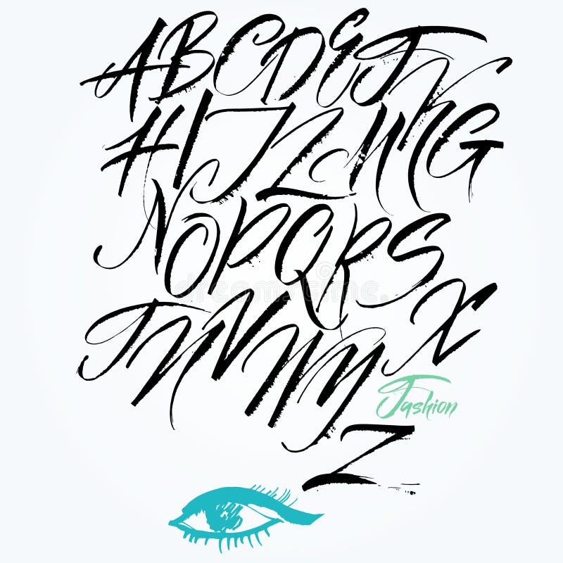 Expressive Calligraphic Script. Capital Letters. Stock Vector ...