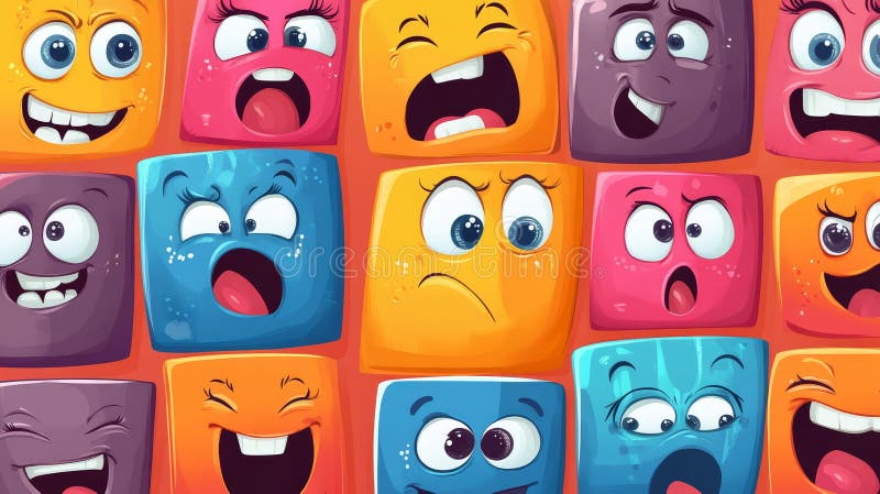 Expressive Cartoon Faces: a Vibrant Collection of Emotions and ...