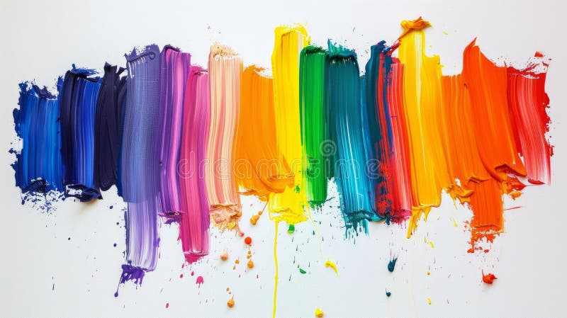 Expressive Cascade of Paint Colors on Canvas Stock Photo - Image of ...
