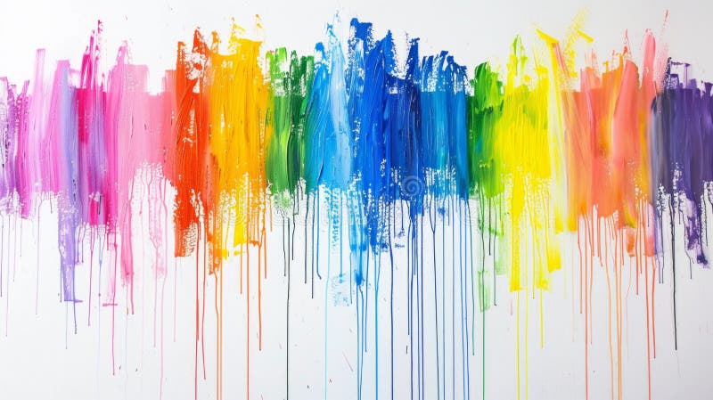 Expressive Cascade of Paint Colors on Canvas Stock Photo - Image of ...