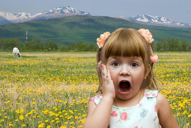 Expressive child stock photo. Image of child, summer, field - 5716098