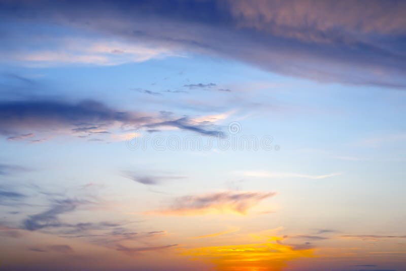 The Expressive Contrast of the Clouds in the Sky and Sun. the Nature ...