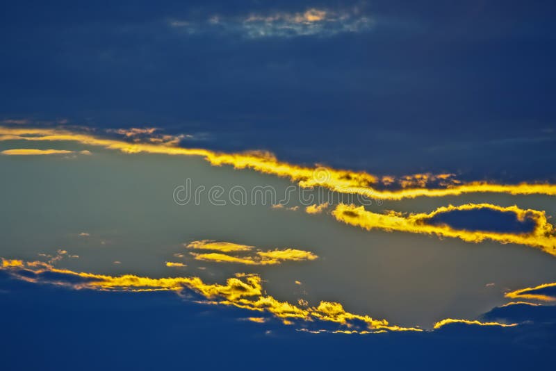 The Expressive Contrast of the Clouds in the Sky and Sun. the Nature ...