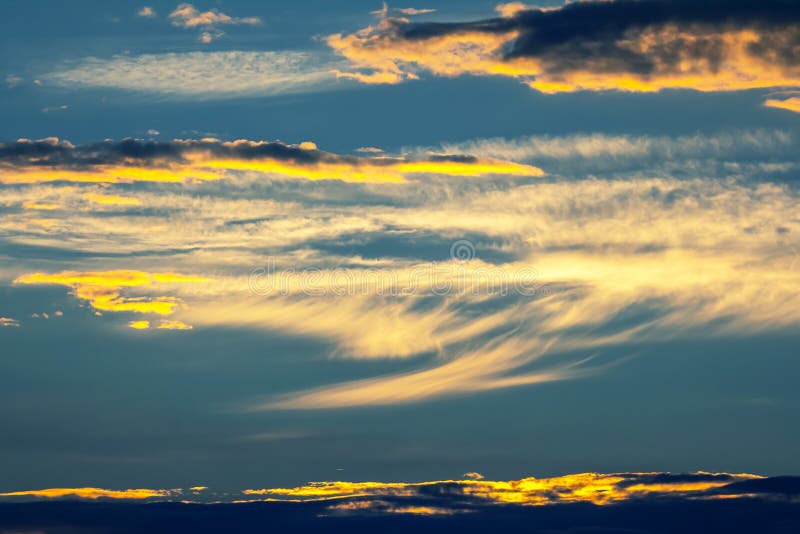 The Expressive Contrast of the Clouds in the Sky and Sun. the Nature ...
