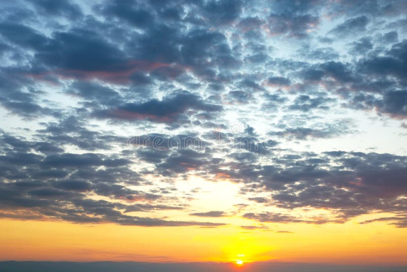 The Expressive Contrast of the Clouds in the Sky and Sun. the Nature ...