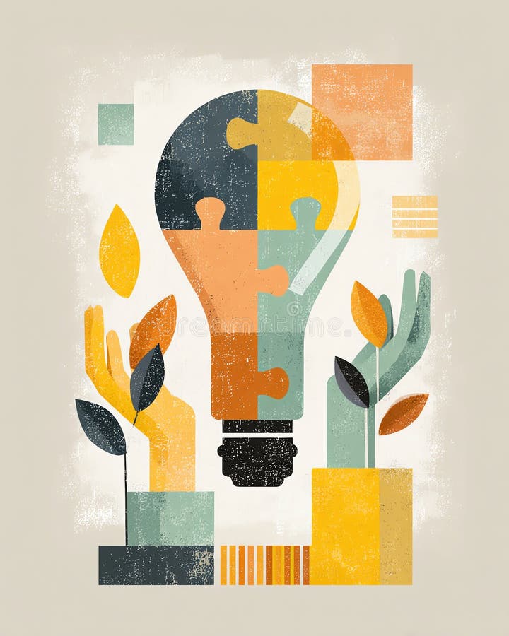 Expressive Creative Spark Flat Vector Art of a Light Bulb Stock ...