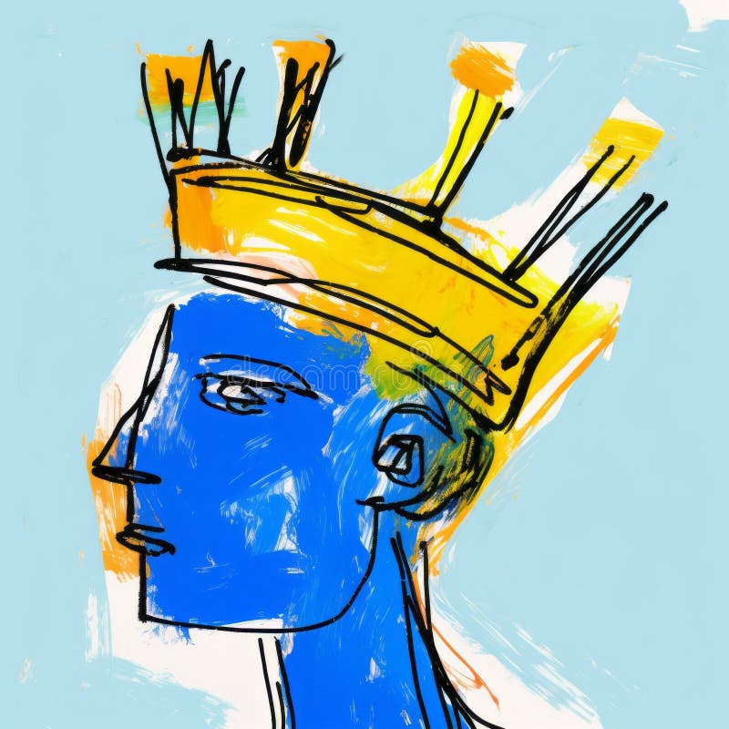 Expressive Crown Art in Figurative Neo-expressionism Style Stock ...
