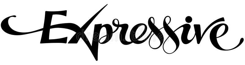 Expressive - Custom Calligraphy Text Stock Vector - Illustration of ...