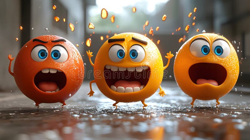 Expressive 3D Cartoon Characters Engaging in Emotional Activity Stock ...
