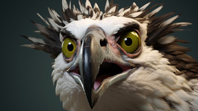 Expressive 3d Eagle Model with Big Eyes in Tiago Hoisel Style Stock ...