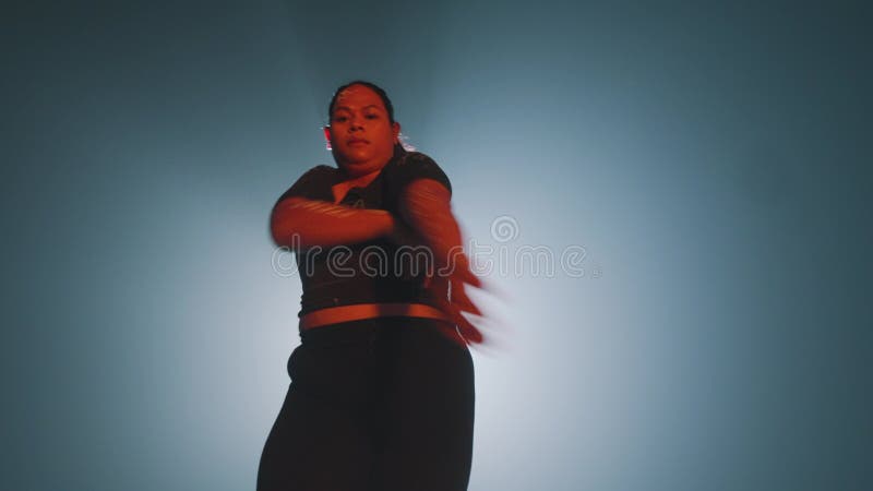 Expressive Dance Performance Against Gradient Background Stock Footage ...