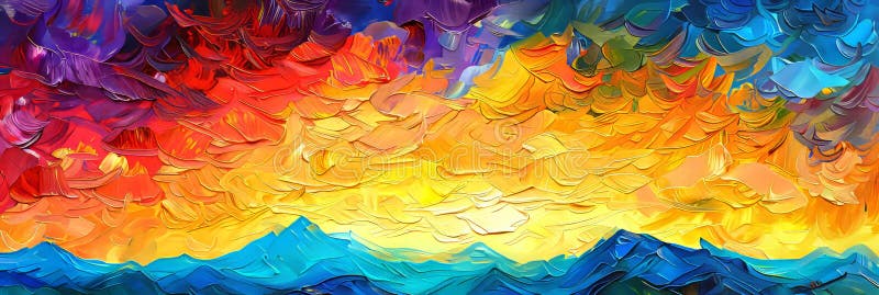 Expressive Digital Art Capturing Emotions in a Vibrant Sunset Scene ...