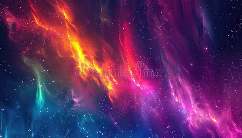 Expressive Digital Art of an Explosive Nebula with Vibrant Colors and ...
