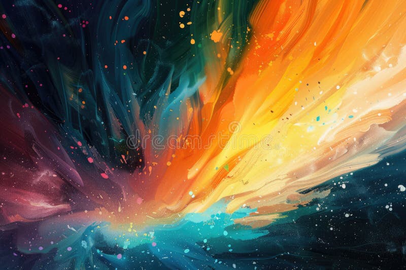 Expressive Digital Art of an Explosive Nebula with Vibrant Colors and ...
