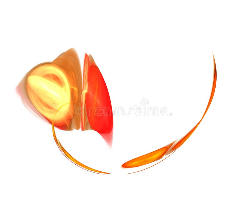 Orange, Yellow and Red Stroke and Spot in Curvy Composition. Stock ...