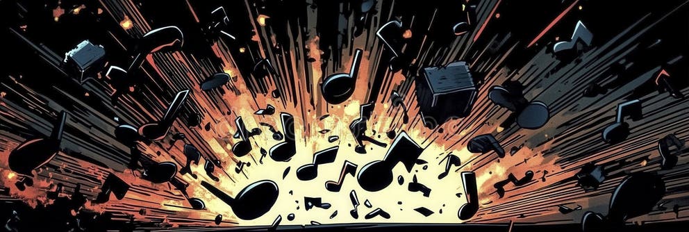 Expressive Explosion of Music Notes in a Dynamic Scene Stock ...