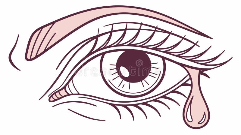 Expressive Eye with a Falling Tear, Vector Design Generative AI Stock ...