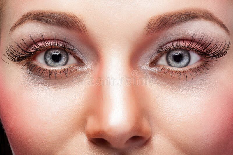 Expressive Eyes with Make Up and Big Eyelashes Stock Photo - Image of ...