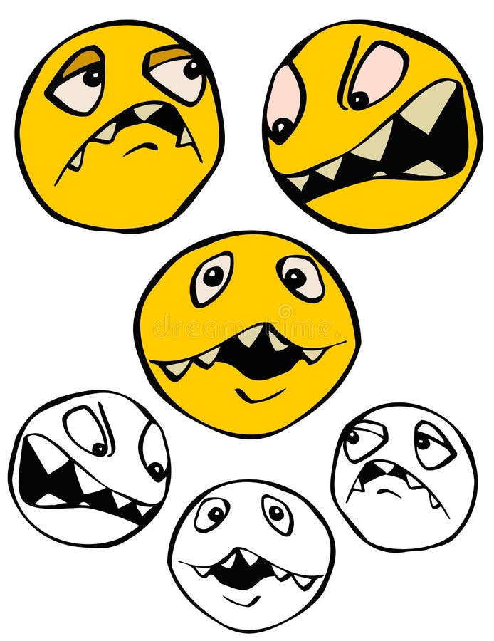 Expressive face emblems stock vector. Illustration of angry - 73002550