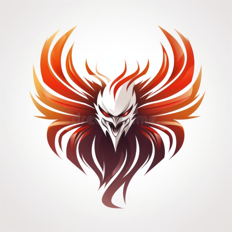 Expressive Fire Phoenix Logo Design with Raw and Edgy Character Stock ...