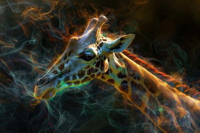 Expressive Giraffe Head. Generate Ai Stock Illustration - Illustration ...
