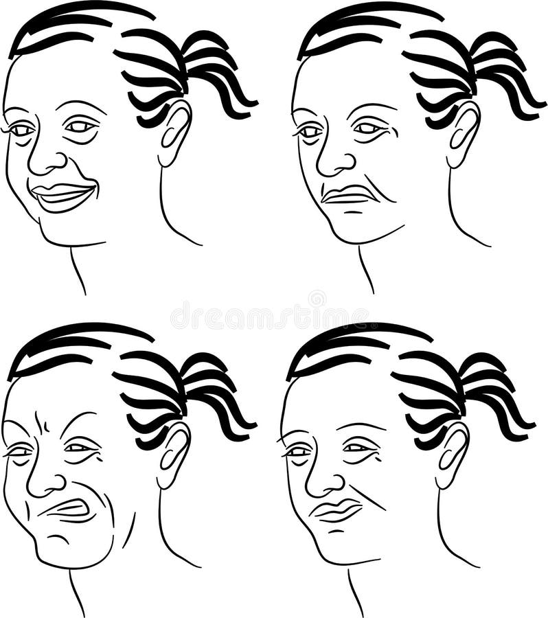 Expressive faces stock illustration. Illustration of expressions - 5621113