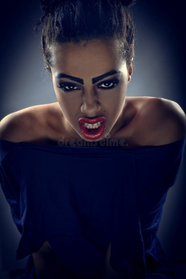 Expressive Girl with a Stylish Makeup Stock Image - Image of artistic ...