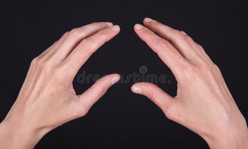 Expressive Hands In Various Poses On A Black Background Stock Photo ...
