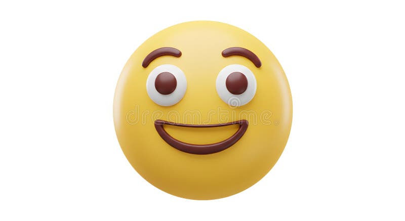 Expressive Happy Emoji Character with Subtle Details and 3D Rendering ...