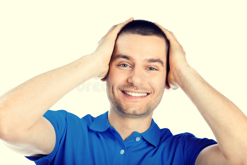 Expressive Happy Surprised Man Stock Photo - Image of good, color: 30281310