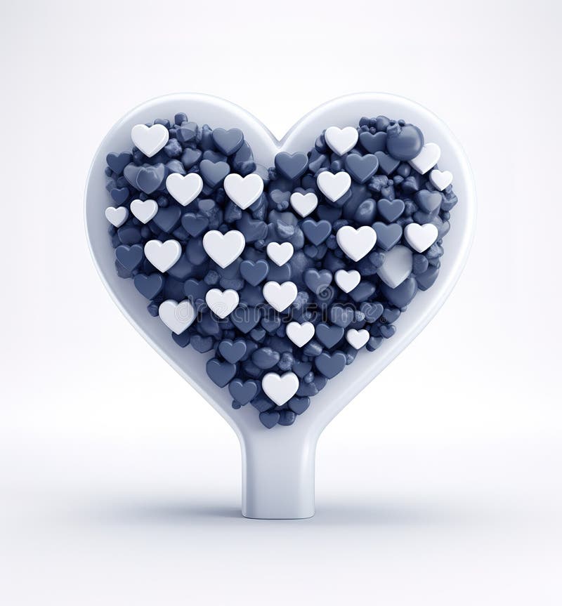 The Expressive Heart-shaped Design in Red and Blue Symbolizes Unity ...