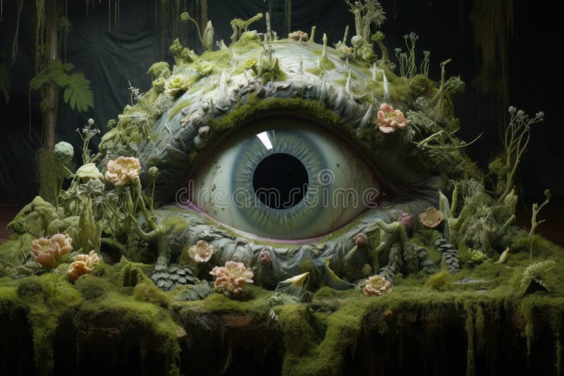 Expressive Human Eye Closeup Forest Leaves. Generate Ai Stock ...
