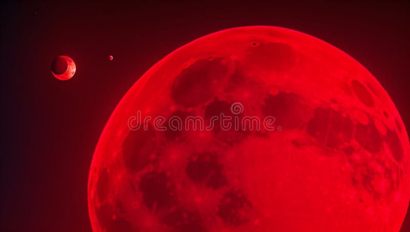An Expressive Image of a Red Moon and a Red Moon AI Generative Stock ...