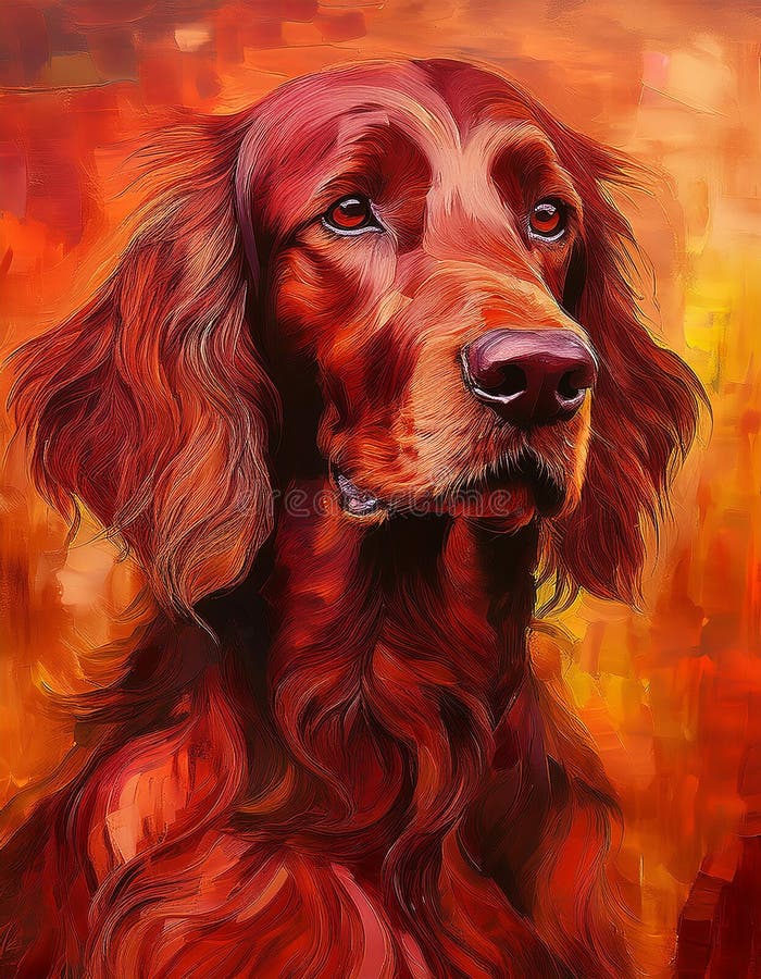 Expressive Irish Setter Painting Stock Illustration - Illustration of ...