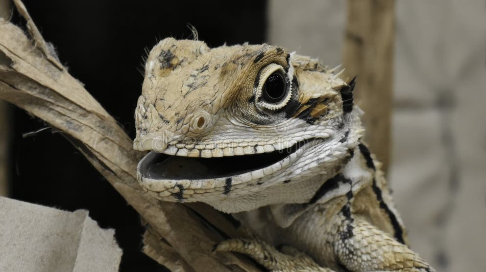 Expressive Lizard with Artistic Textures and Contrast Stock ...
