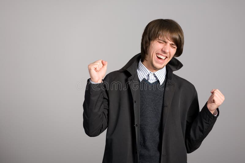 Expressive man stock photo. Image of brunet, business - 24096816