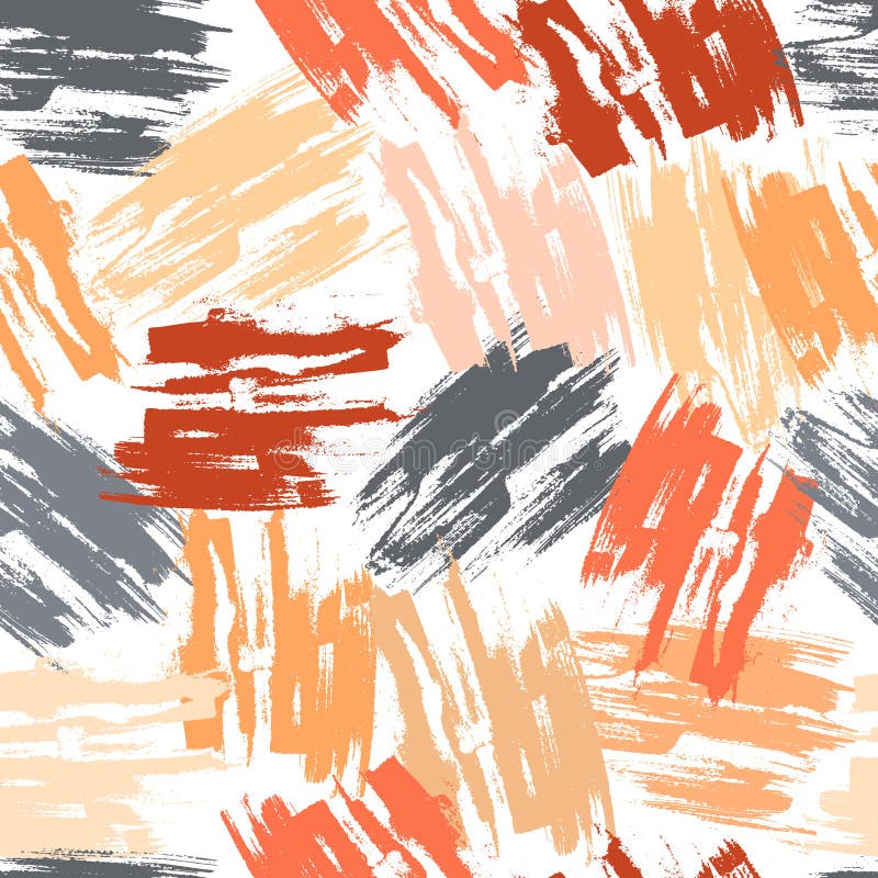 Expressive Orange and Gray Colors Strokes Pattern Stock Vector ...