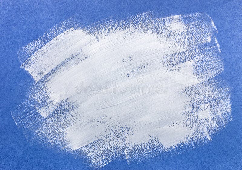 Expressive Paint Brush Stroke on Blue Paper Stock Photo - Image of hand ...