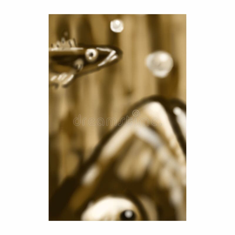 Expressive Paintings of Fish for Background Stock Illustration ...