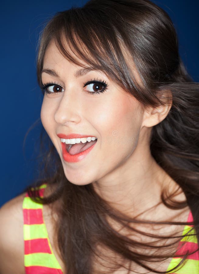 Expressive portrait stock photo. Image of cute, brunette - 29638126