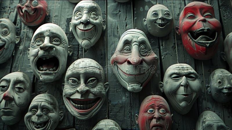 Theater Masks with Happy and Sad Expression. Stock Photo - Image of ...