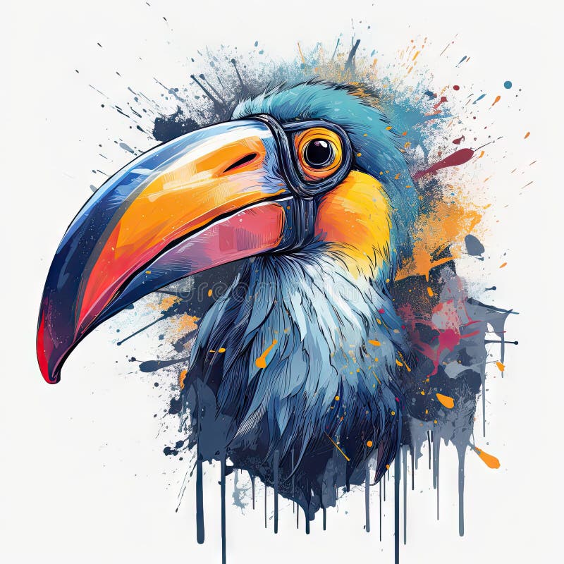 Expressive Toucan with Sunglasses in Anime Style. Perfect for Posters ...