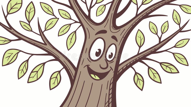 Expressive Tree Spirit Symbolizing Nature and Wisdom, Vector Design ...