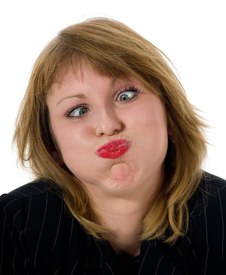 Woman Looks Stupid and Questioning Stock Photo - Image of women, white ...