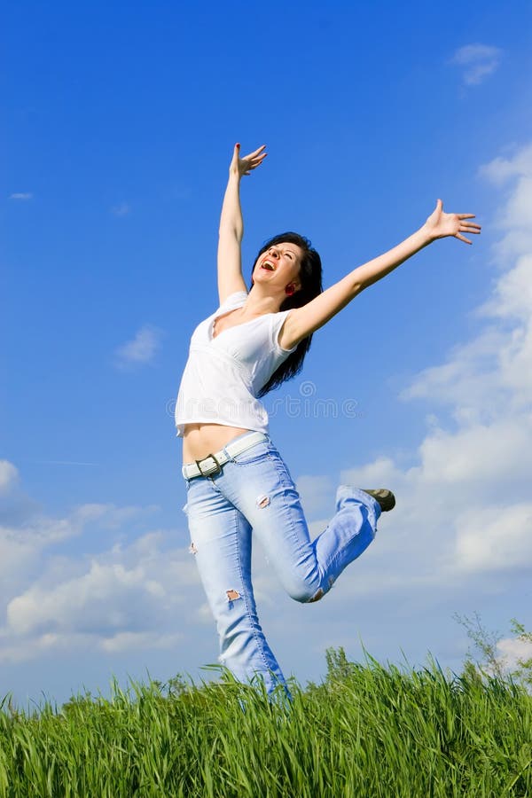 Expressive woman dancing stock image. Image of action - 5707693